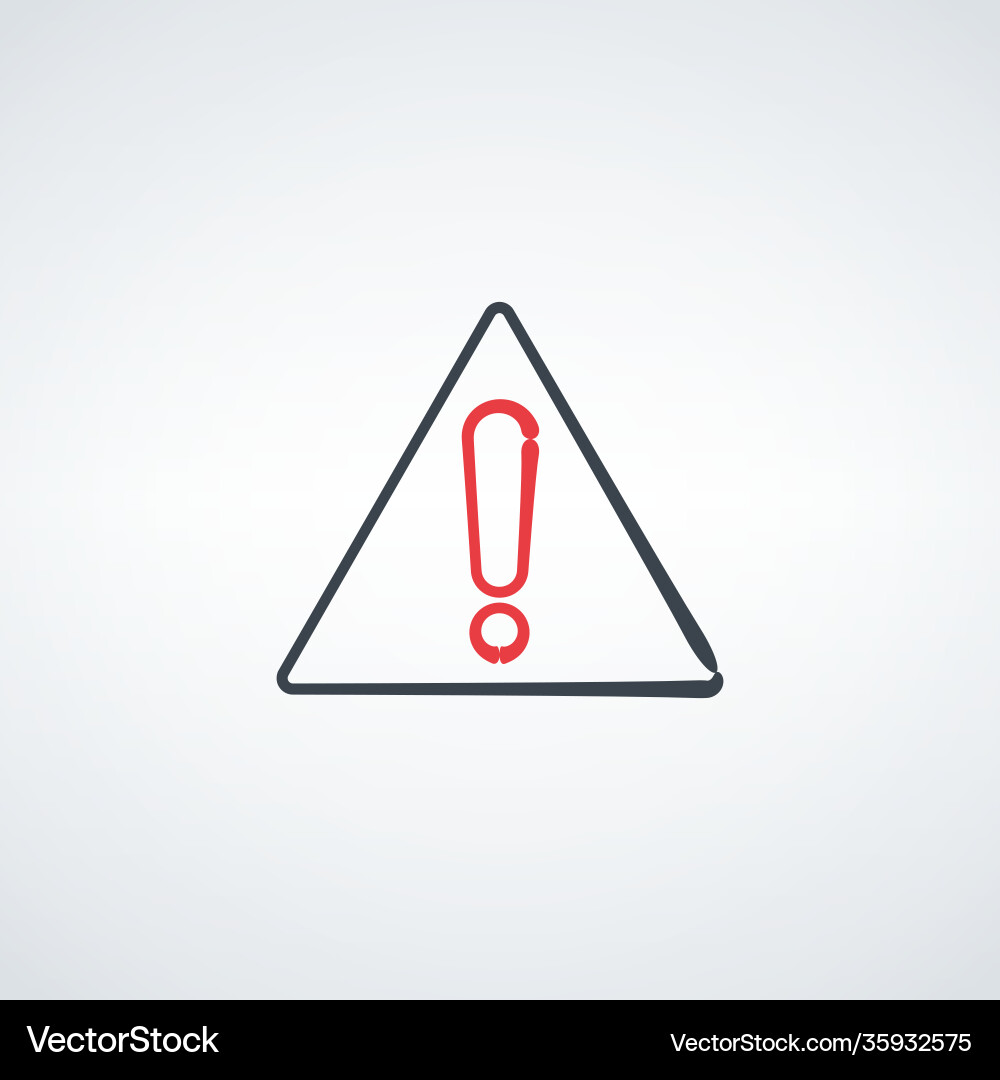 Hand drawn rounded triangle shape hazard warning Vector Image