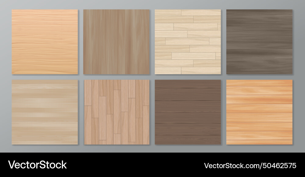 Realistic wood background set top view isolated Vector Image