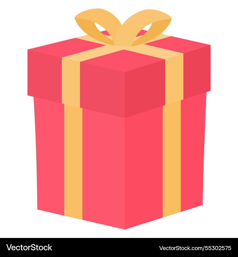 Red gift box Royalty Free Vector Image - VectorStock