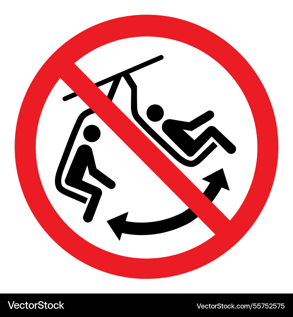 Safety warning sign - do not swing the chair Vector Image
