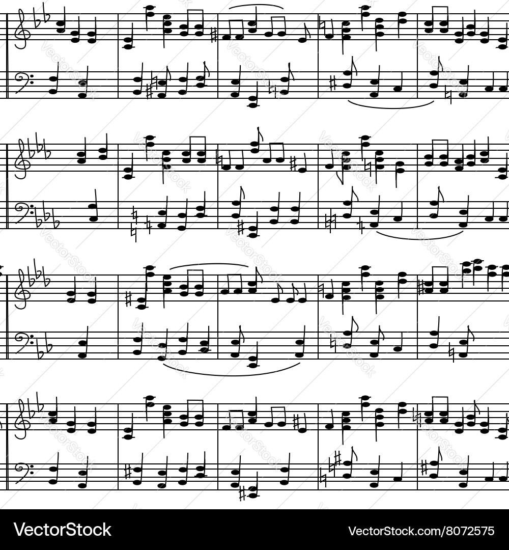 Seamless pattern of music stave notes Royalty Free Vector