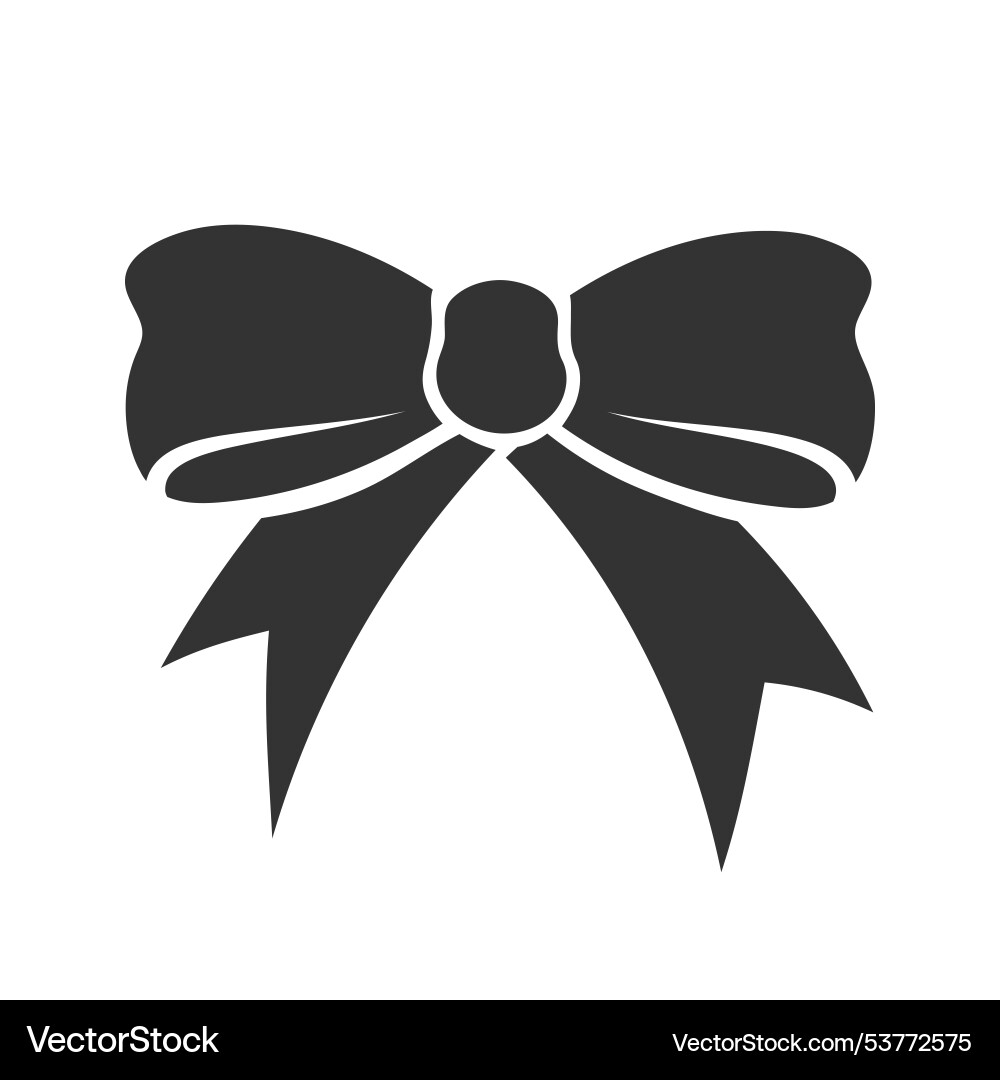 Silhouette simple bow Royalty Free Vector Image