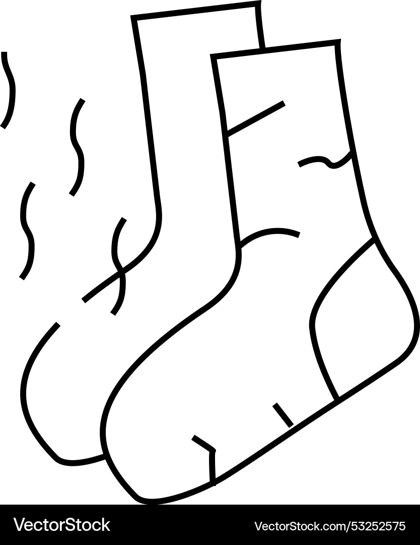 Socks smell line icon Royalty Free Vector Image