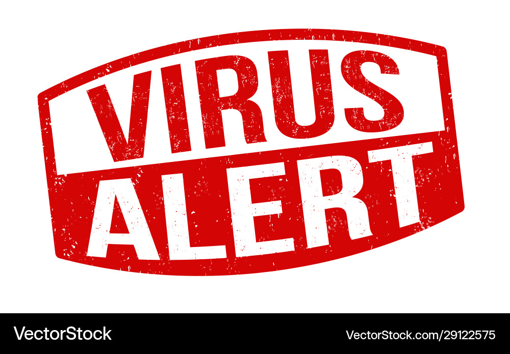 Virus alert sign or stamp Royalty Free Vector Image