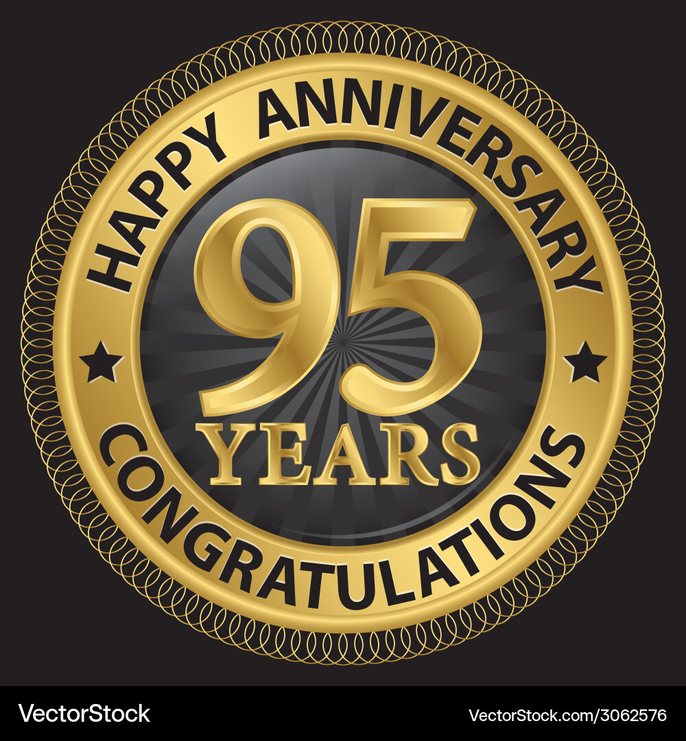 95 years happy anniversary congratulations gold Vector Image
