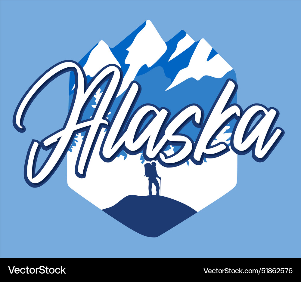 Alaska state with mountains in the background Vector Image