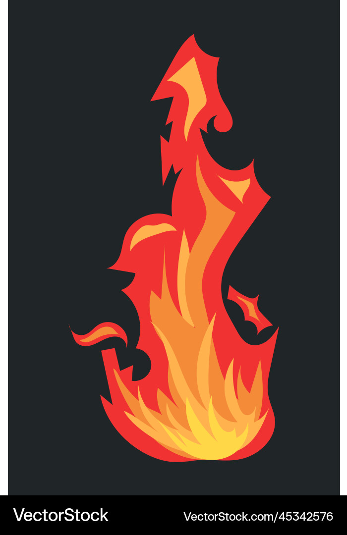 Burning fire effect and pillar of flame flammable Vector Image