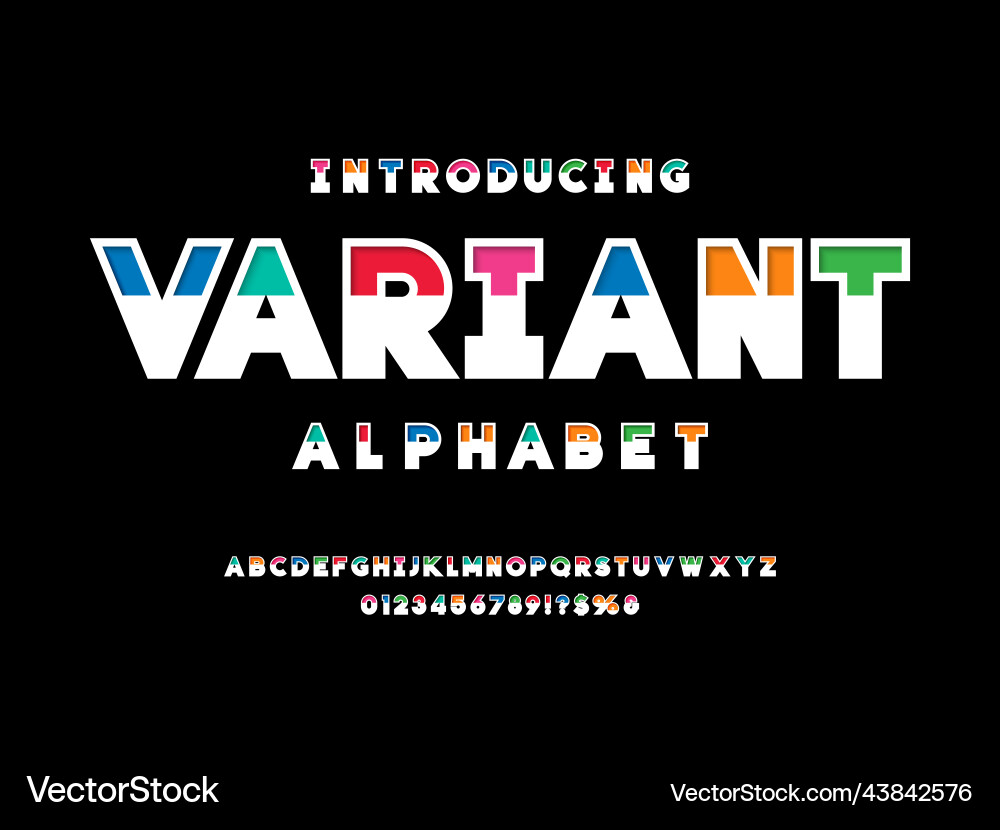 Colorful font Royalty Free Vector Image - VectorStock