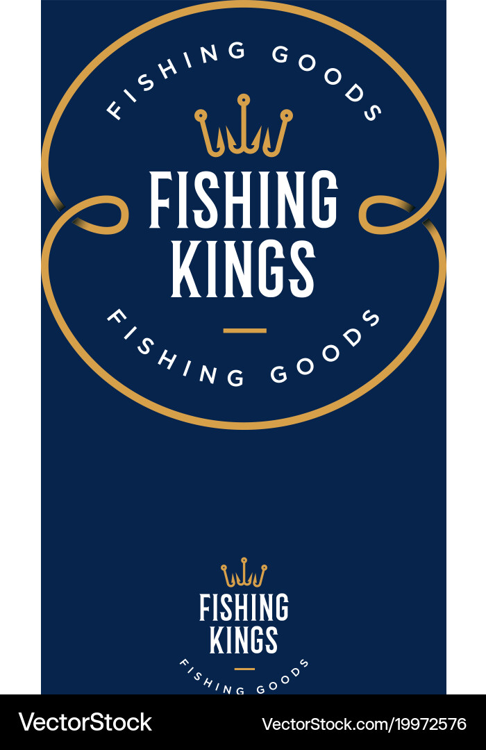Fishing kings logo hooks like a crown Royalty Free Vector