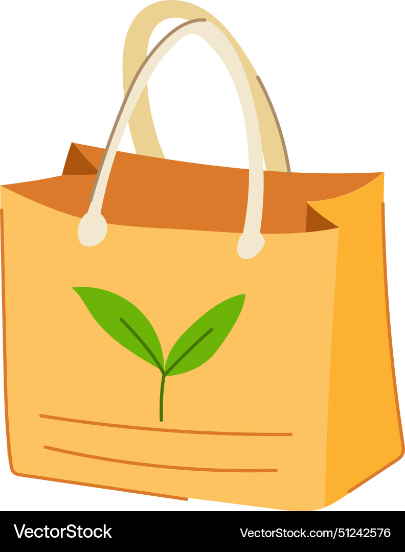Green eco friendly shopping bag cartoon Royalty Free Vector