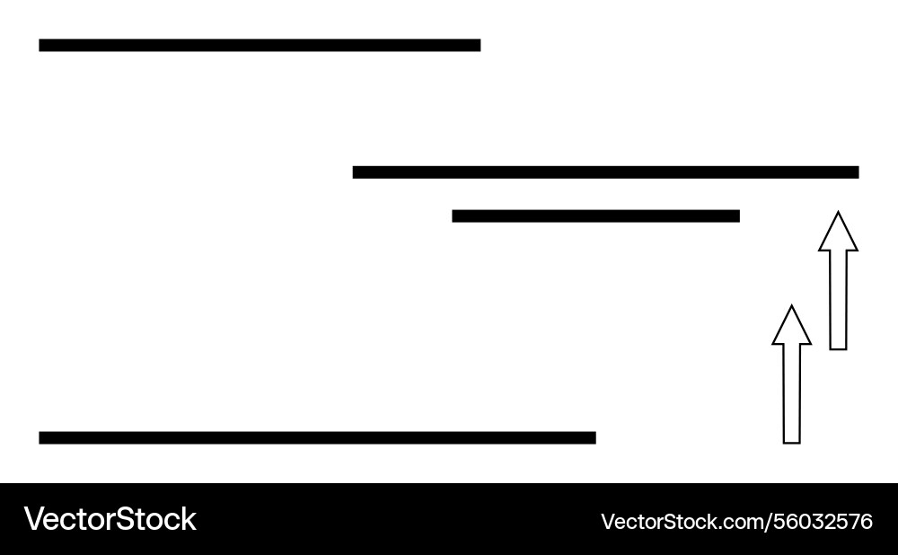 Horizontal lines with two upward arrows Royalty Free Vector