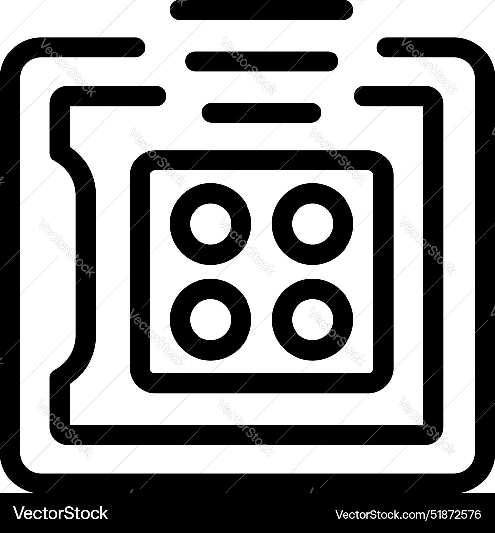 Induction cooker panel icon with four heating Vector Image
