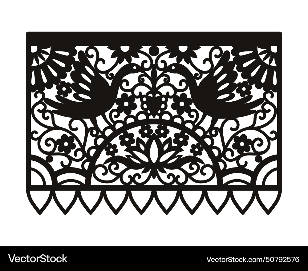Mexican paper decorations - papel picado Vector Image