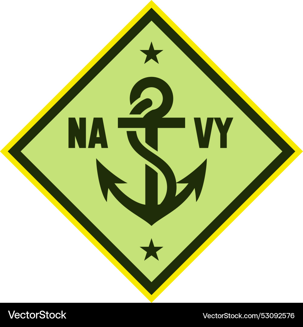 Navy label force badge military green chevron Vector Image