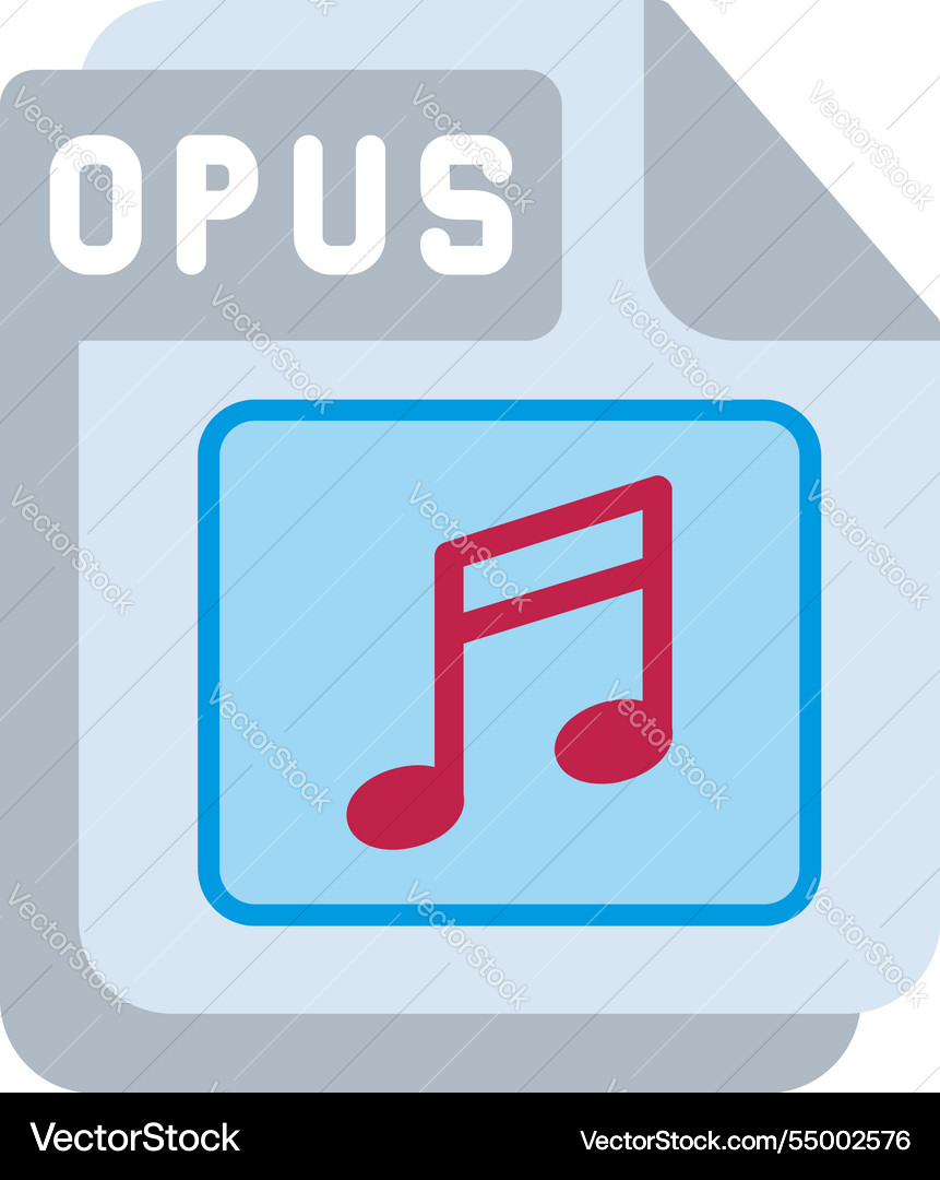 Opus flat icon design Royalty Free Vector Image