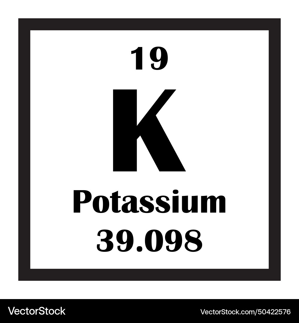 Potassium chemical element icon Royalty Free Vector Image
