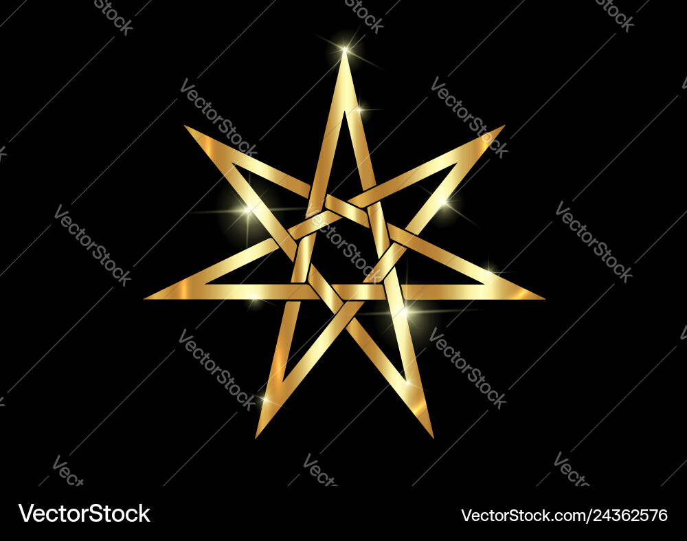 Seven point star or septagram known as heptagram Vector Image
