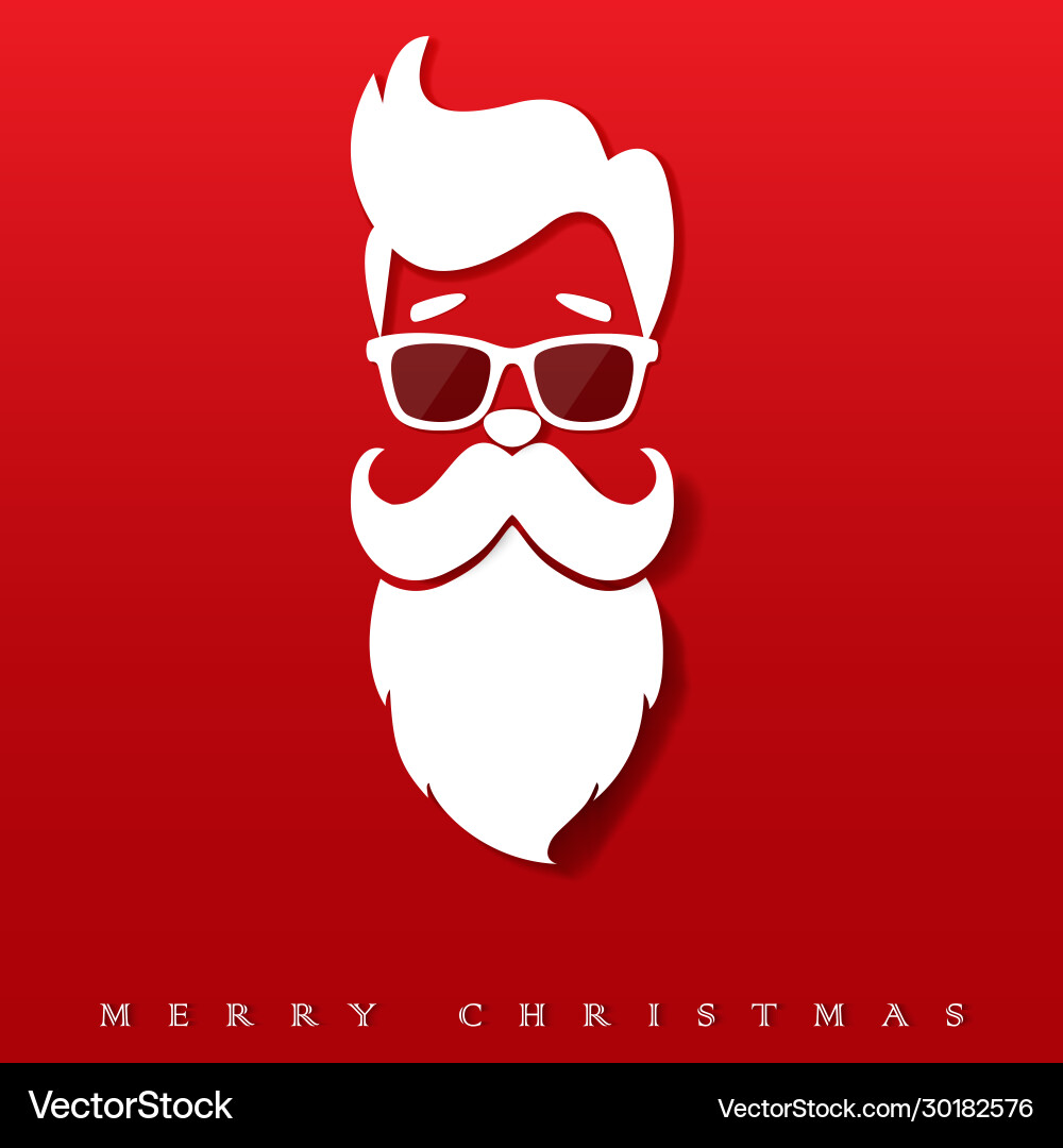 Stylized Santa Face Postcard Royalty Free Vector Image