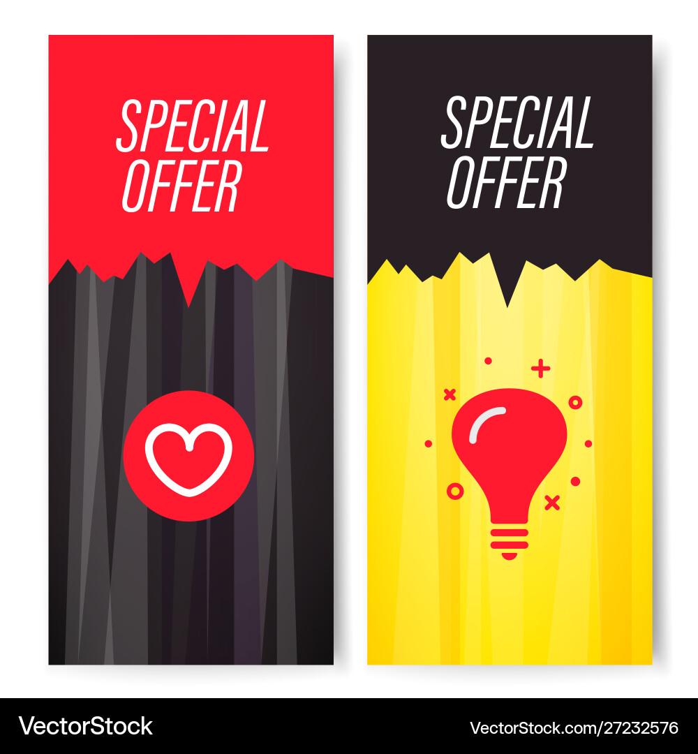 Vertical special offer banners set Royalty Free Vector Image