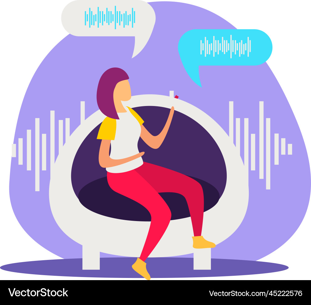 Voice control lounge composition Royalty Free Vector Image