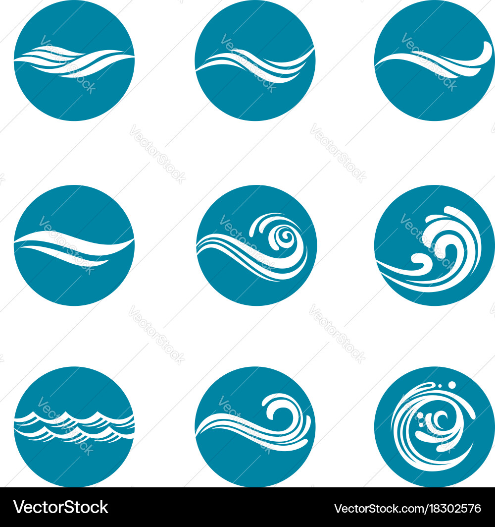 Water icons set Royalty Free Vector Image - VectorStock