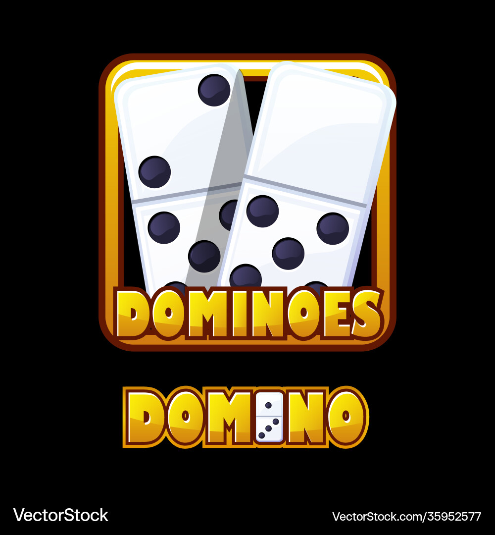 A domino logo in frame Royalty Free Vector Image