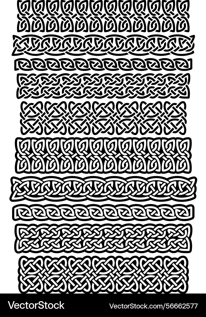 Celtic knot borders set Royalty Free Vector Image