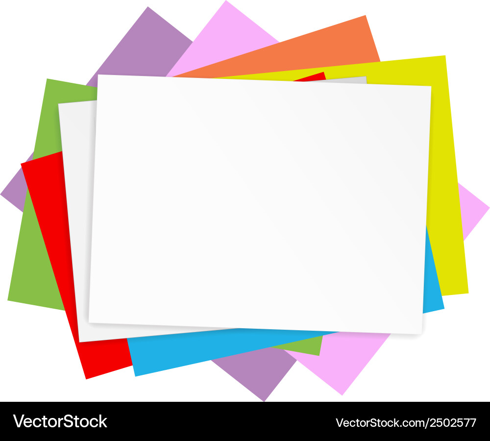 Empty colored papers Royalty Free Vector Image