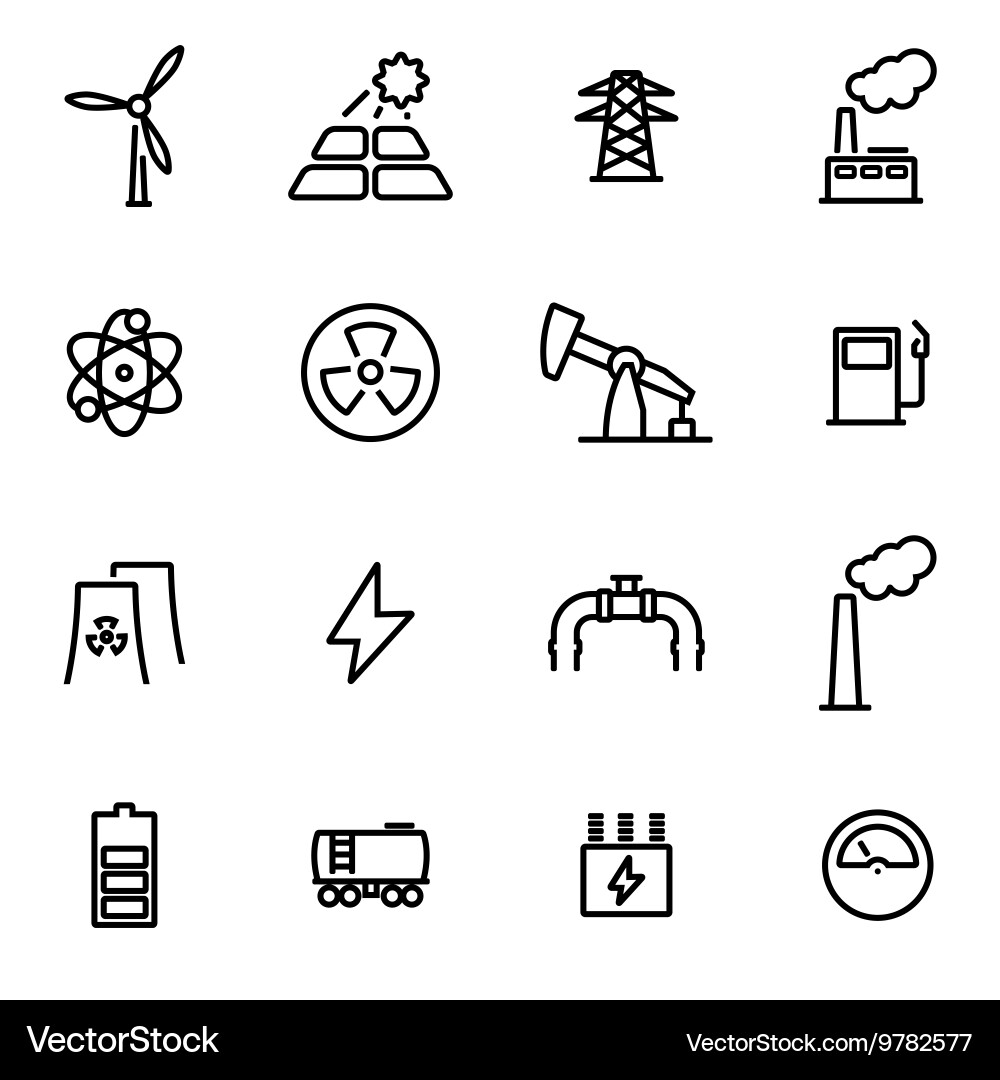 Energetics Thin Line Icons Royalty Free Vector Image