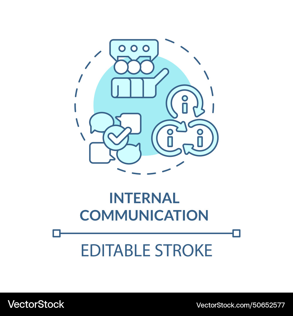 Internal communication soft blue concept icon Vector Image