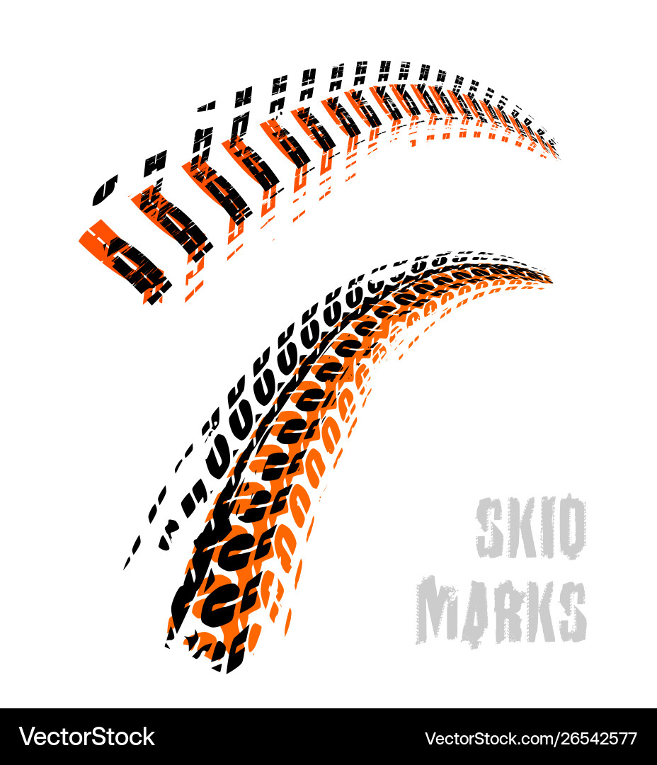 Motorcycle tire tracks Royalty Free Vector Image