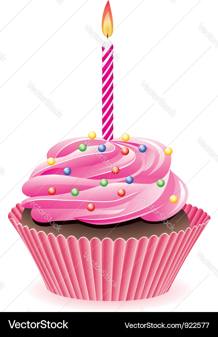 Pink cupcake Royalty Free Vector Image - VectorStock