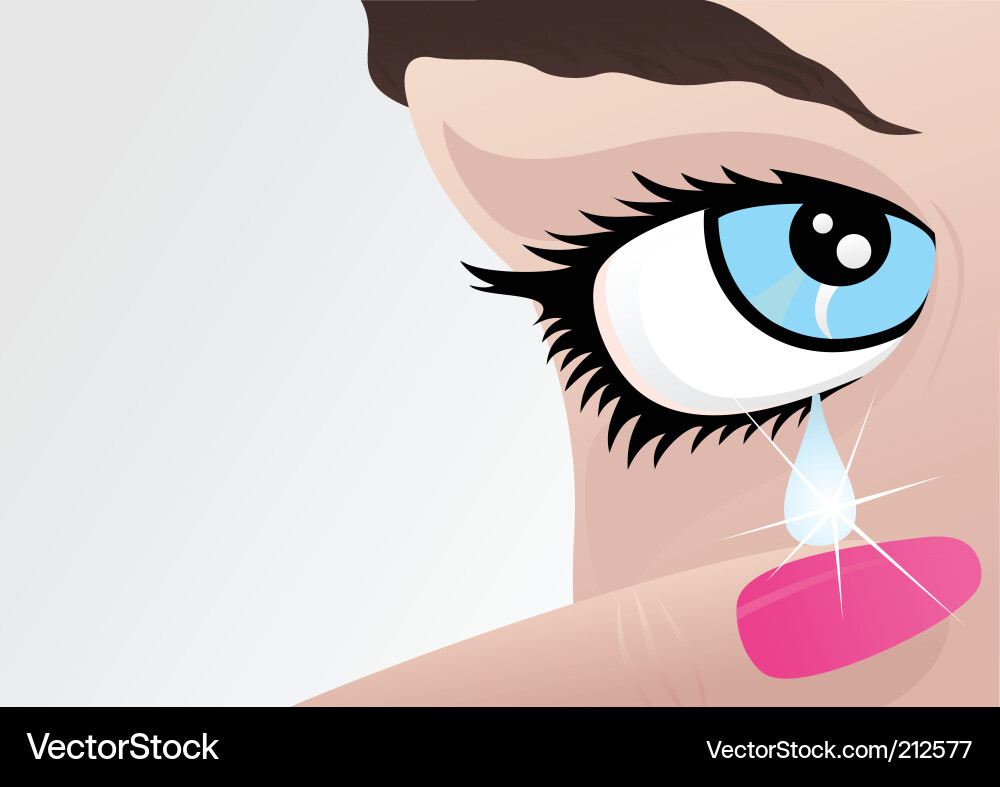 Sad Girl with Tears Royalty Free Vector Image - VectorStock