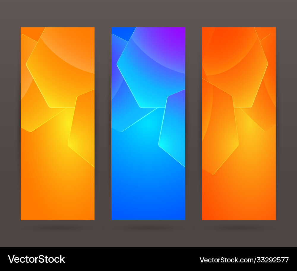 Set vertical banner background template layout Vector Image
