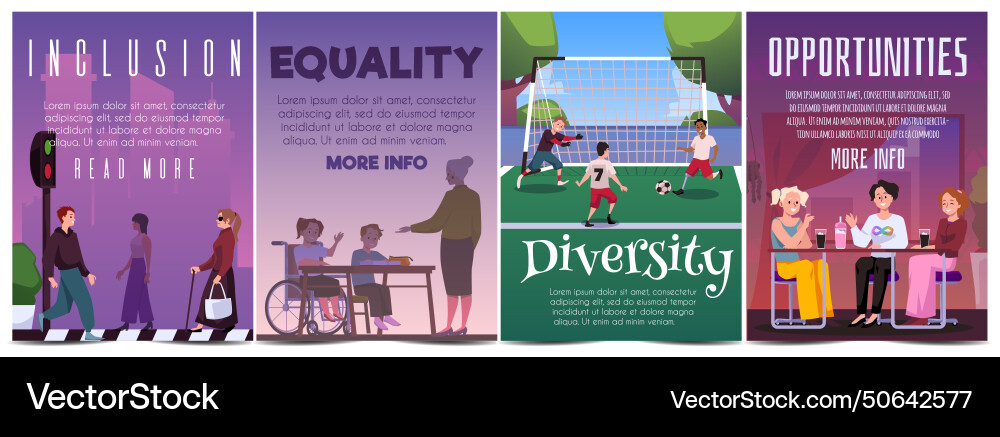 Social inclusion equality diversity Royalty Free Vector