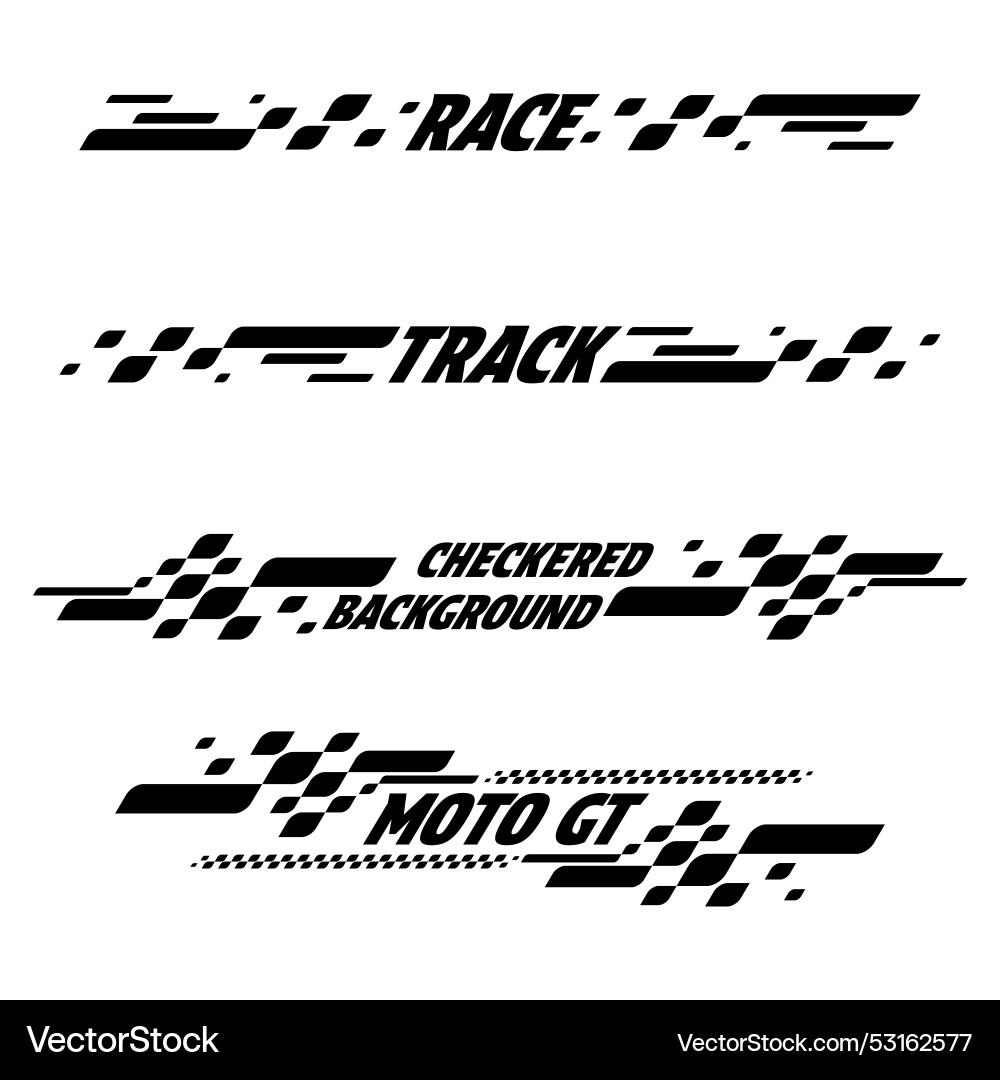 Sport checkered pattern text designs Royalty Free Vector