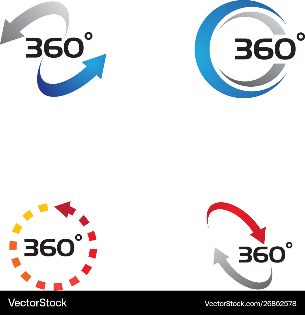 360 Degree View Icons Royalty Free Vector Image