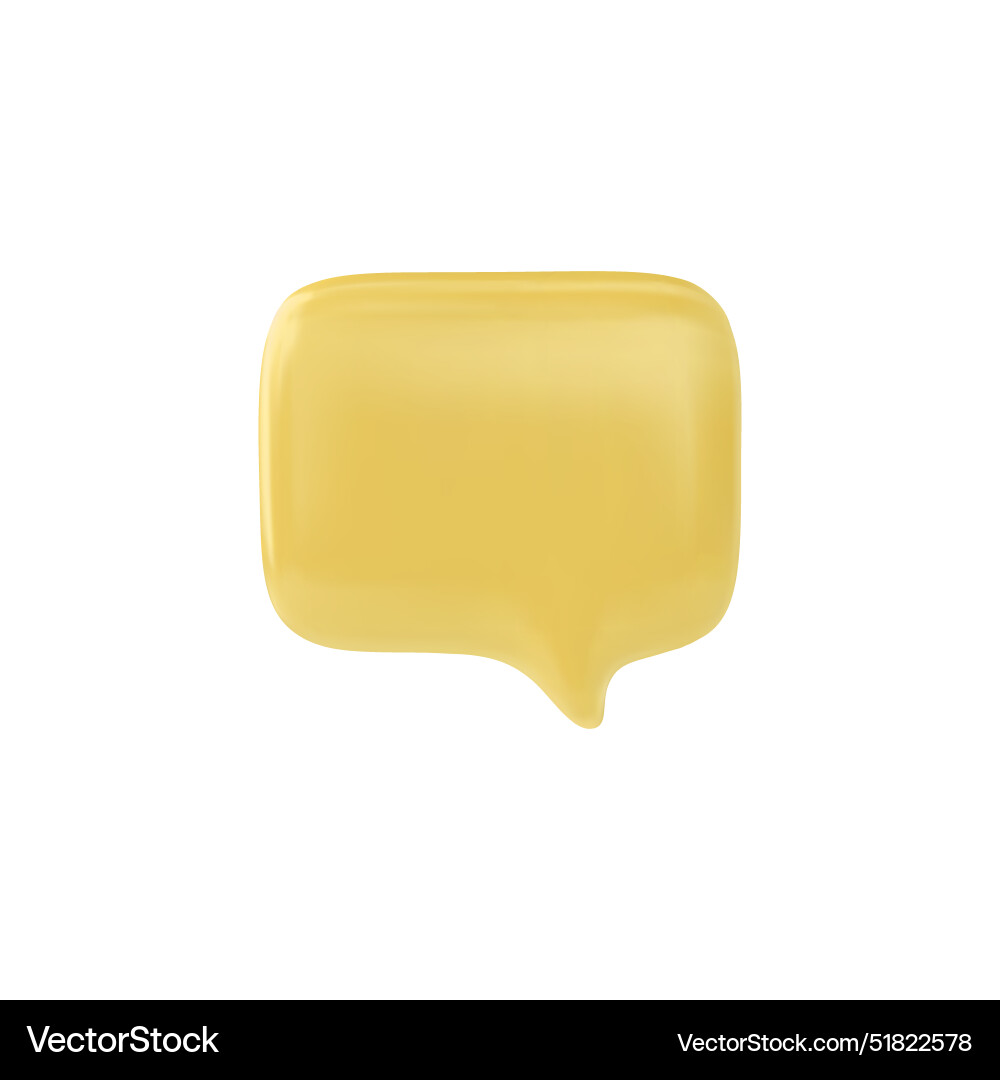 3d glossy yellow empty speech bubble Royalty Free Vector
