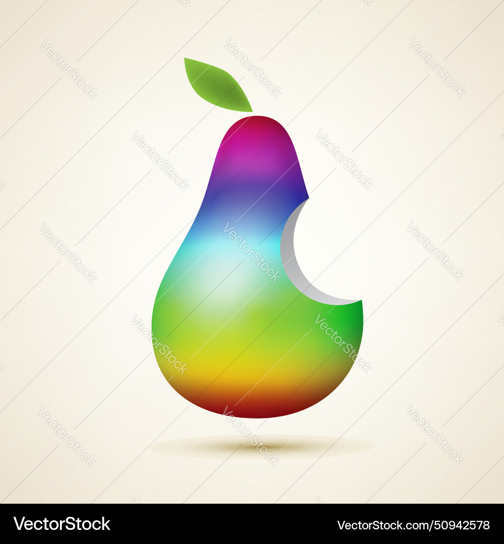 Abstract rainbow pear Royalty Free Vector Image