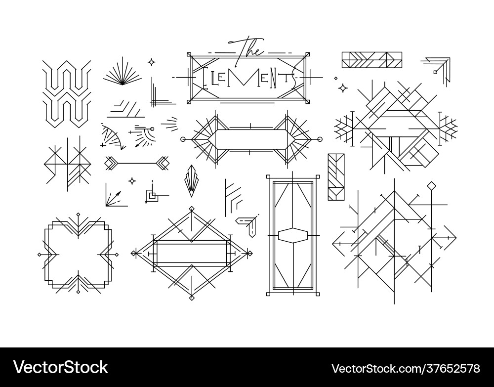 Art deco vintage design elements Royalty Free Vector Image