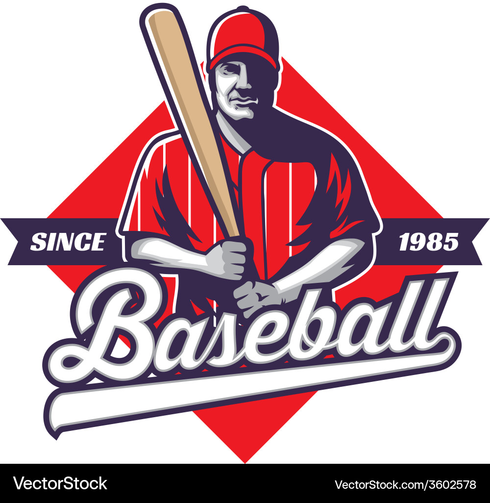 Baseball player hold a bat Royalty Free Vector Image