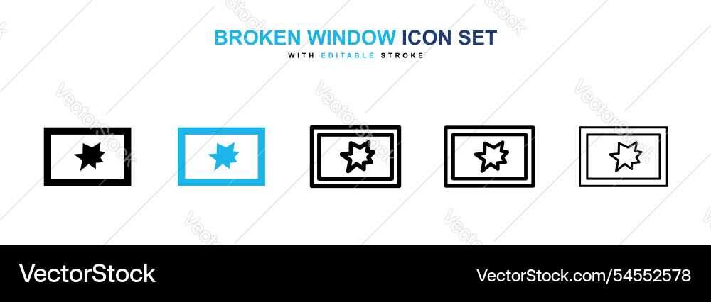 Broken window icon Royalty Free Vector Image - VectorStock