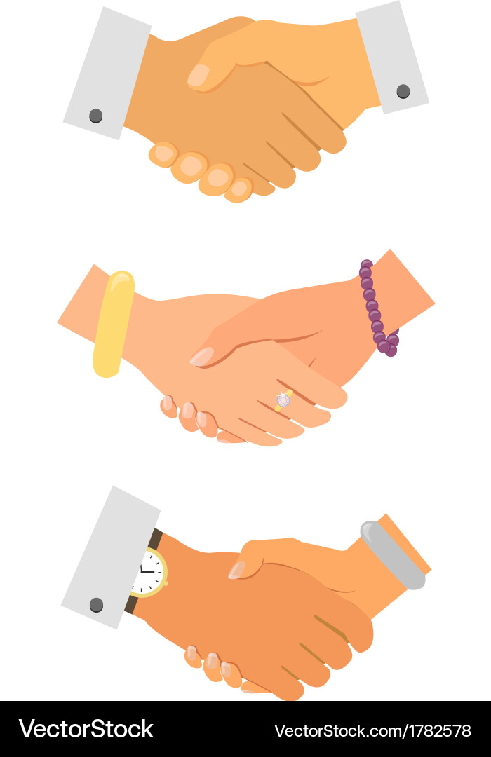 Business handshake iconset Royalty Free Vector Image