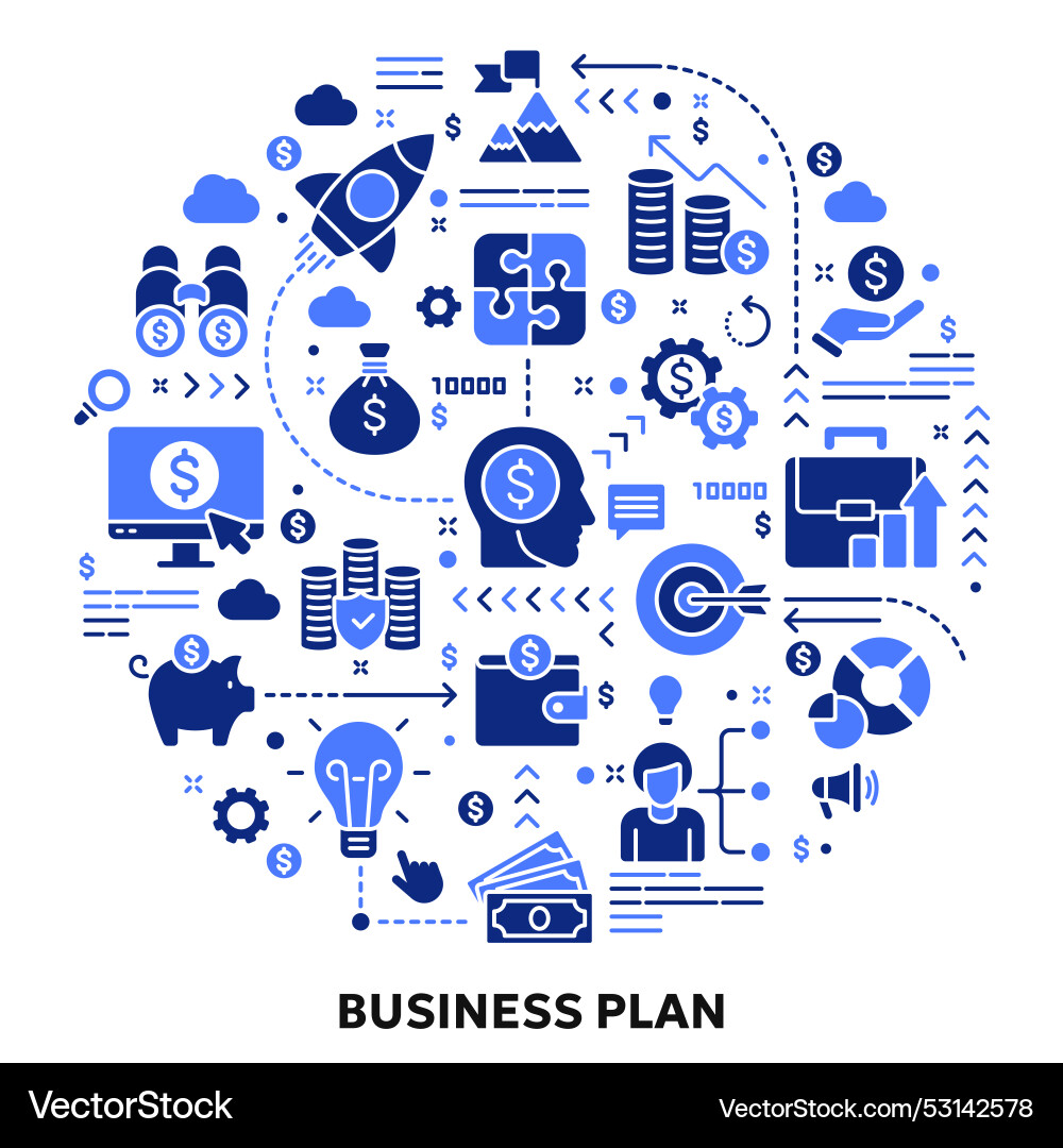 Business plan concept Royalty Free Vector Image