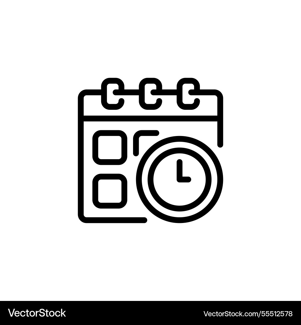 Deadline reminder line icon linear style sign Vector Image