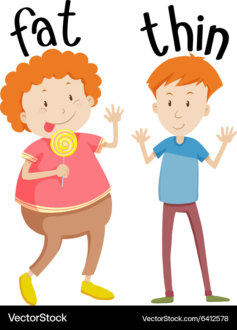 Fat vs Thin People Illustration Royalty Free Vector Image
