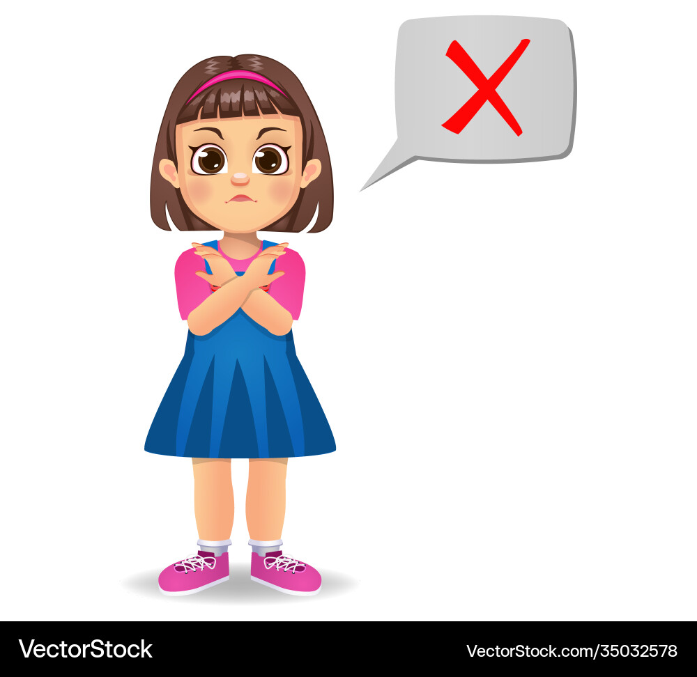 Girl Saying No - Wrong Concept Royalty Free Vector Image