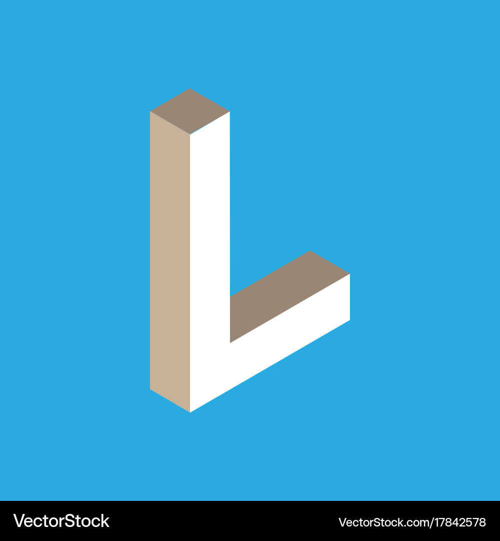 Isometric letter l Royalty Free Vector Image - VectorStock