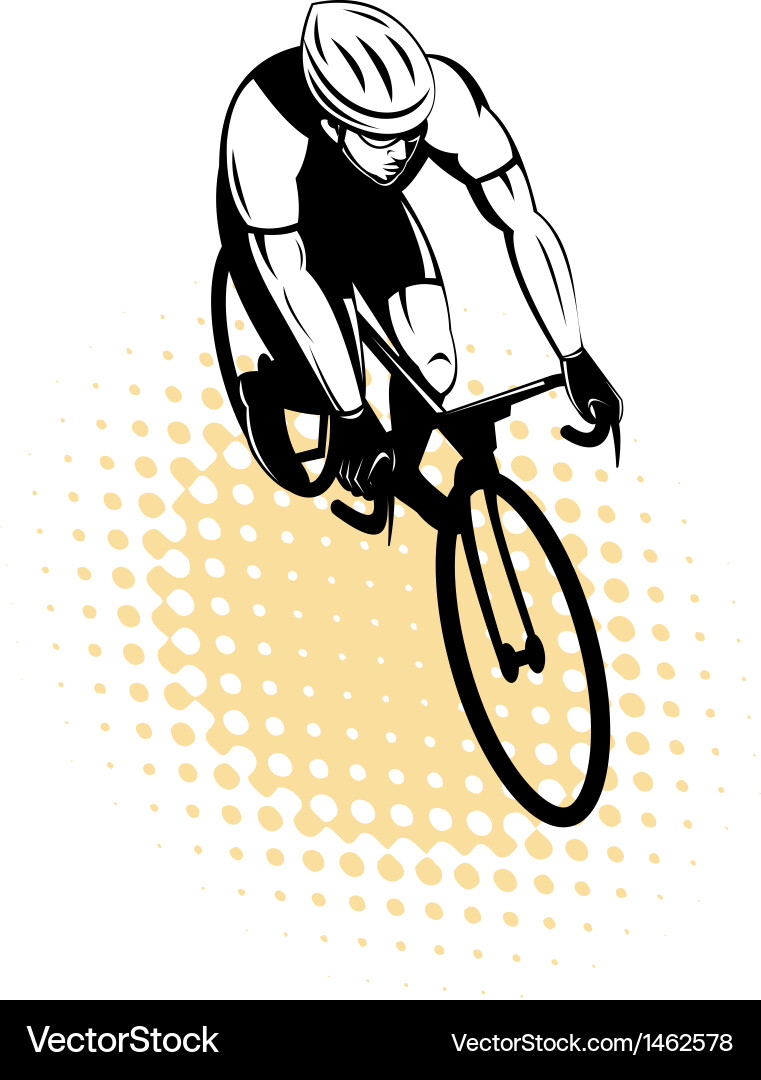 Male cyclist riding racing bicycle Royalty Free Vector Image