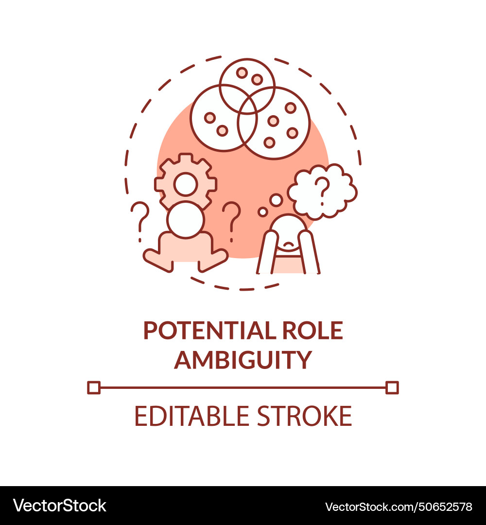 Potential role ambiguity red concept icon Vector Image
